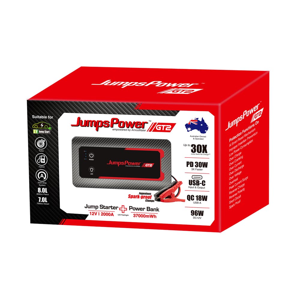 JumpsPower by ArnosMater GT2 G4 12V/2000A Jump Starter + 37000mWh Power ...